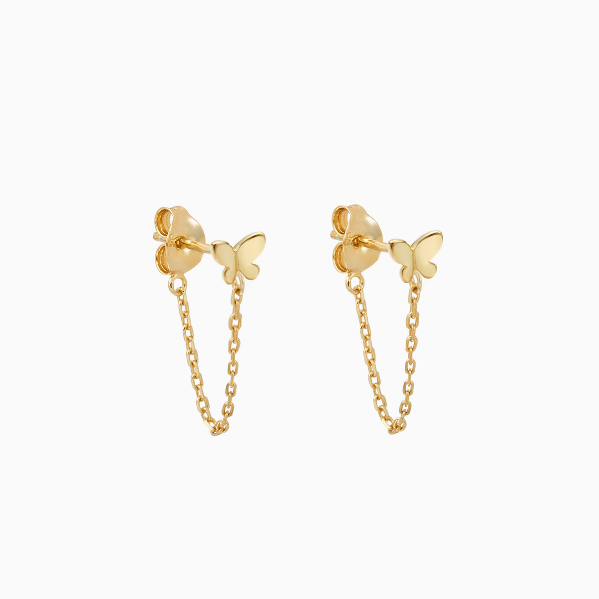 Butterfly with Chain Dangle Earrings -- Everyday Earrings – S.Leaf