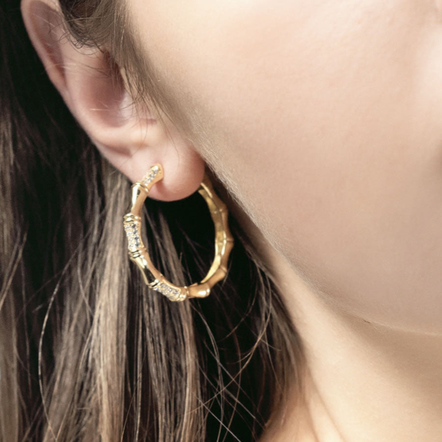 Bamboo Hoop Earrings - Everyday Earrings – S.Leaf